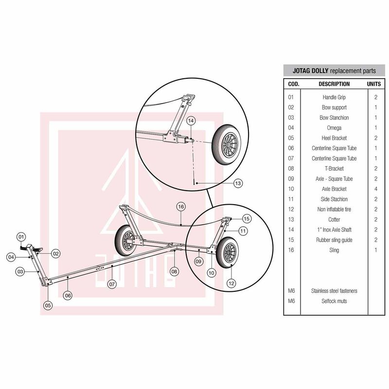 JOTAG Replacement Parts for Sunfish Class Sailboat Dolly | West Marine