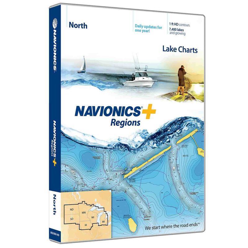 NAVIONICS MSD/NAV+NO North Region Lake Navionics+ Charts microSD/SD ...