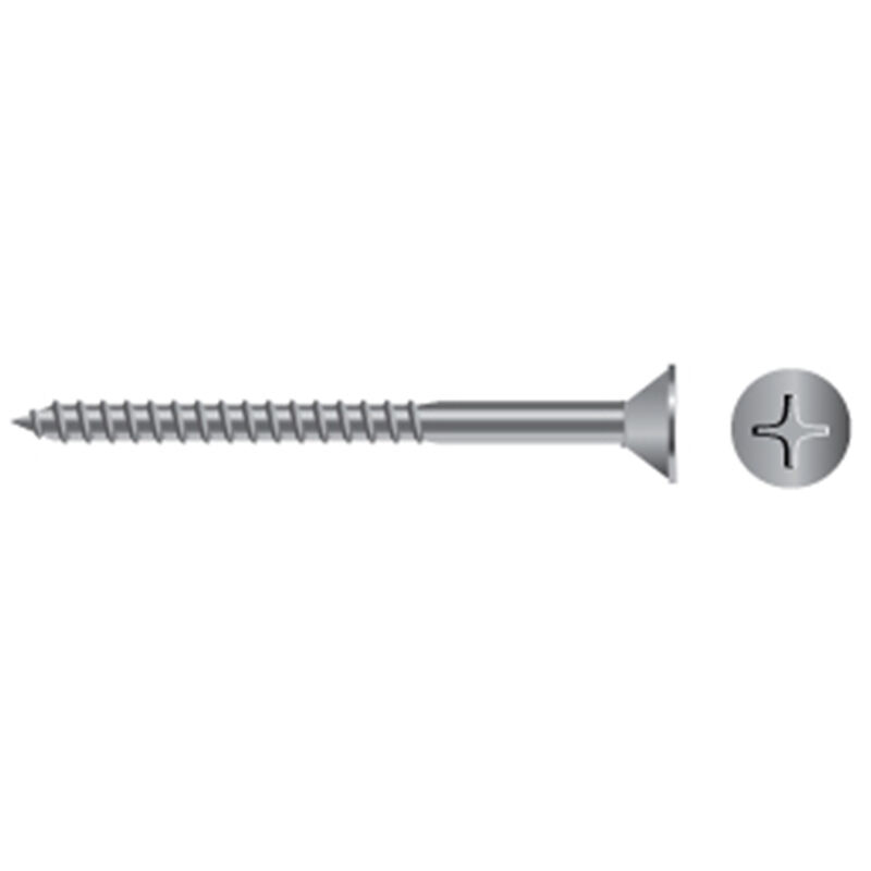 FASCO FASTENER #12 X 2" Stainless Steel Phillips Flat-Head Wood Screws ...