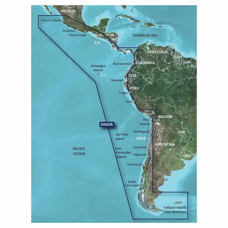 GARMIN HXSA002R South America West Coast BlueChart g3 microSD/SD Card ...