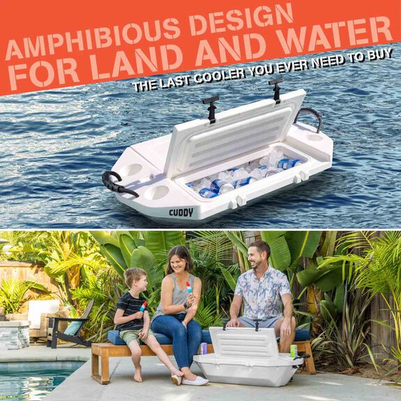 CUDDY 40qt. Cuddy Floating Cooler and Dry Storage Vessel, Amphibious ...