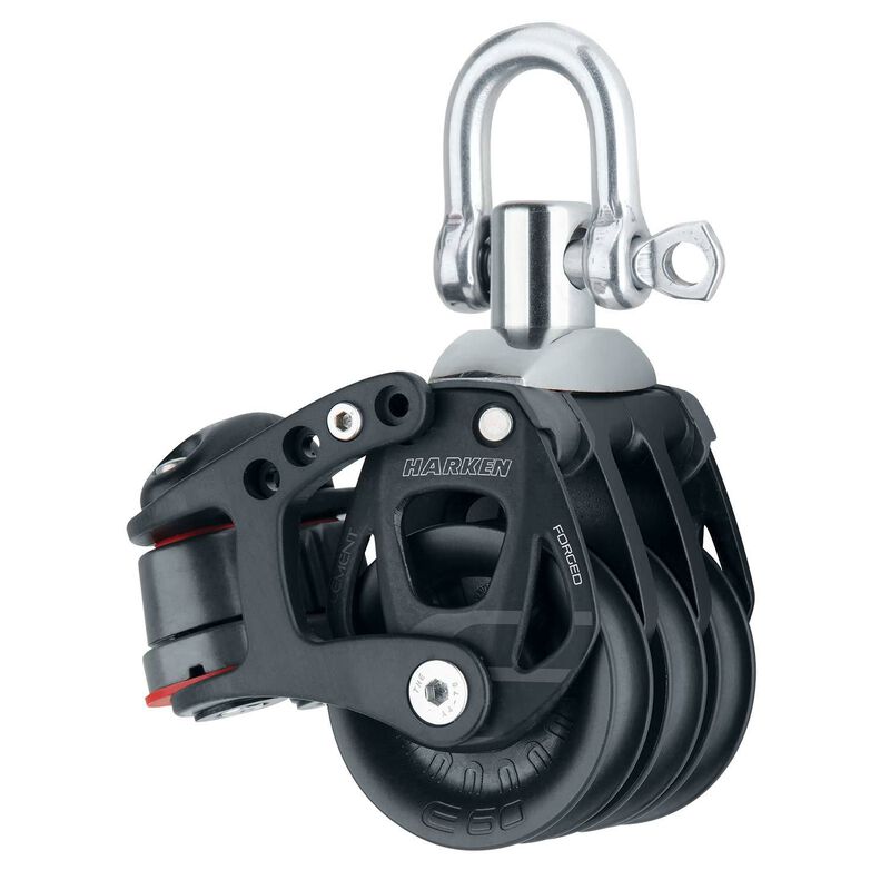 HARKEN 60mm Aluminum Element Triple Block with Swivel and Cam Cleat ...
