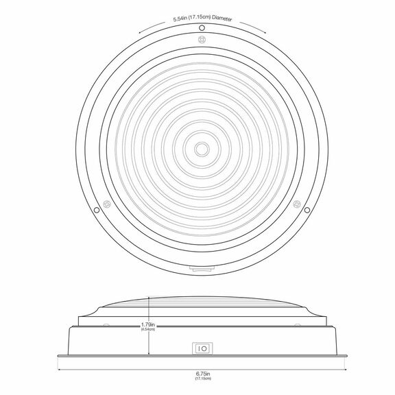 SEAVOLT 6 7/8" Stainless Steel LED Dome Light, White/Red