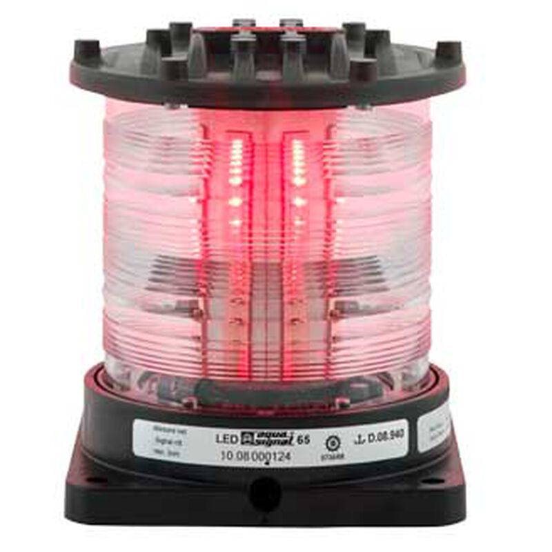 AQUA SIGNAL Series 65 Deck Mount Red LED All-Round Navigation Light ...