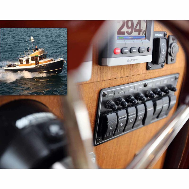 BLUE SEA SYSTEMS Water Resistant Circuit Breaker Panel, 8-Position ...