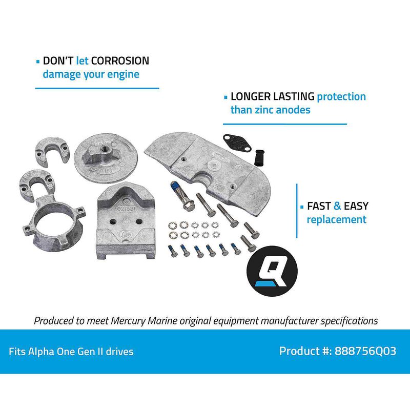 QUICKSILVER 888756Q03 Aluminum Anode Kit for Alpha One Gen II Drives ...