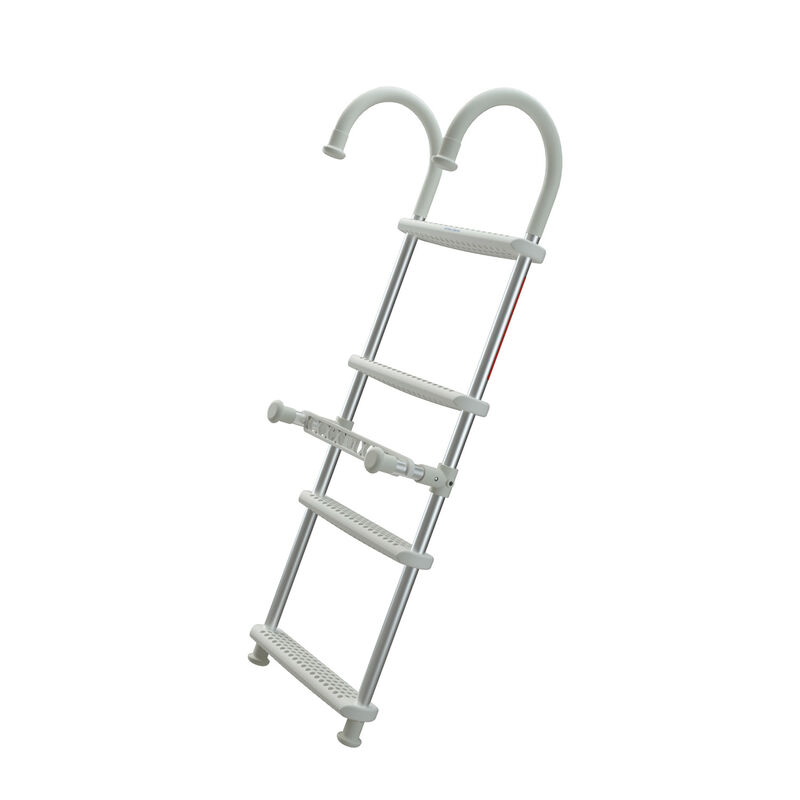 WEST MARINE 4-Step Gunwale-Mount Boarding Ladder, 7" Hook, White Steps ...