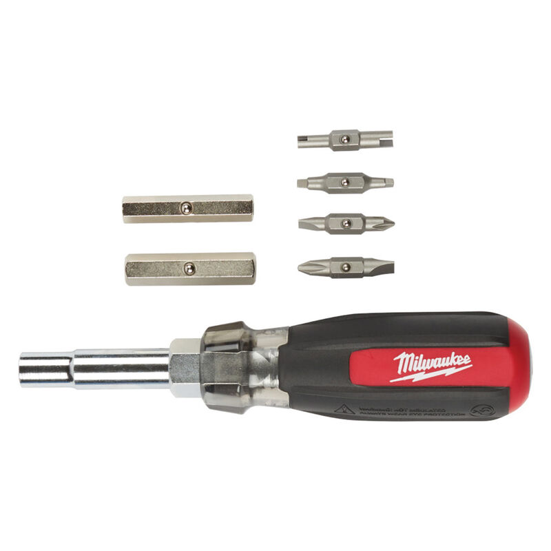 MILWAUKEE 13-in-1 Cushion Grip Screwdriver with Schrader Bit | West Marine