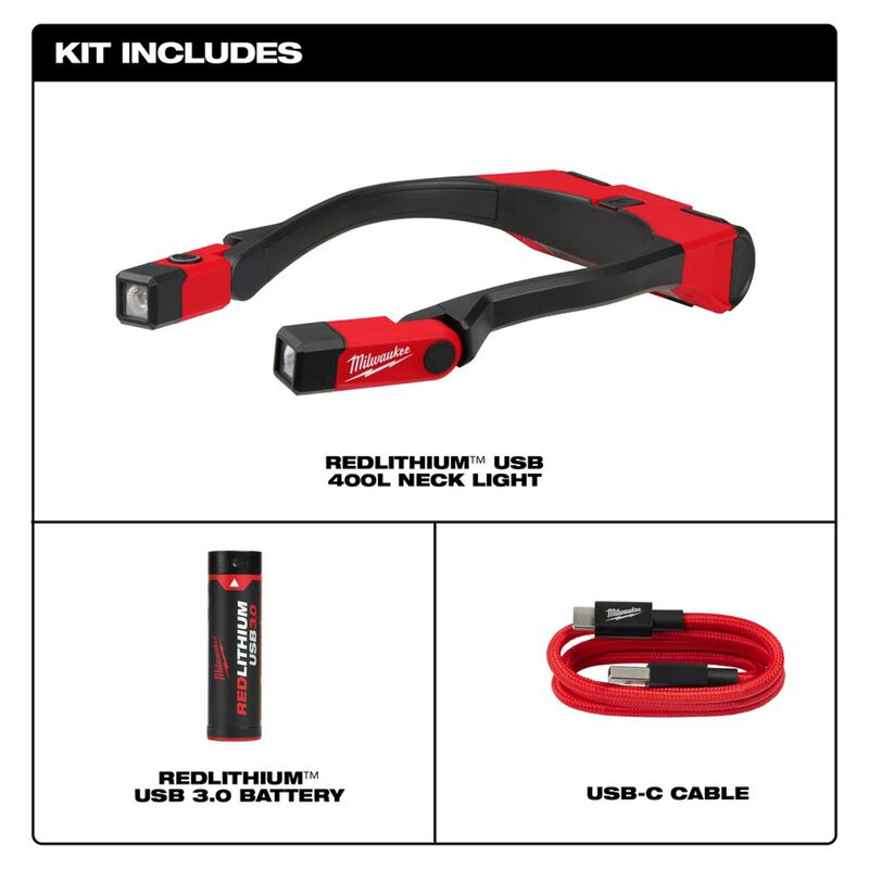 MILWAUKEE REDLITHIUM™ USB 400L Neck Light | West Marine