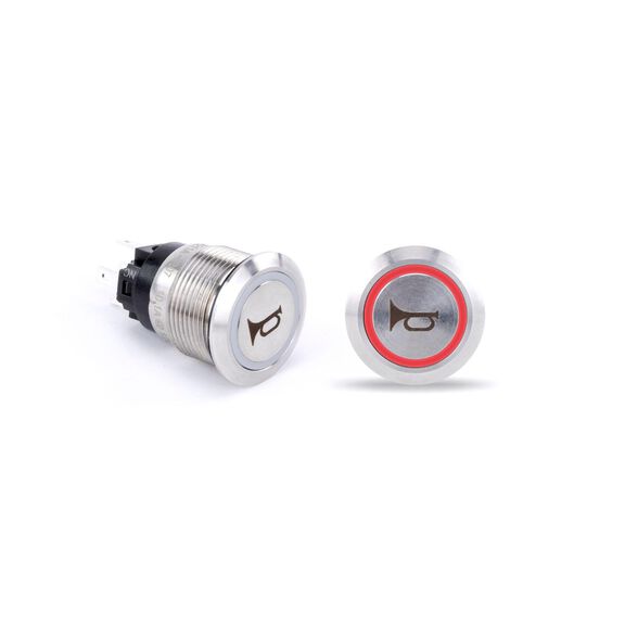 SIERRA Push Button Horn Switch, Red Halo