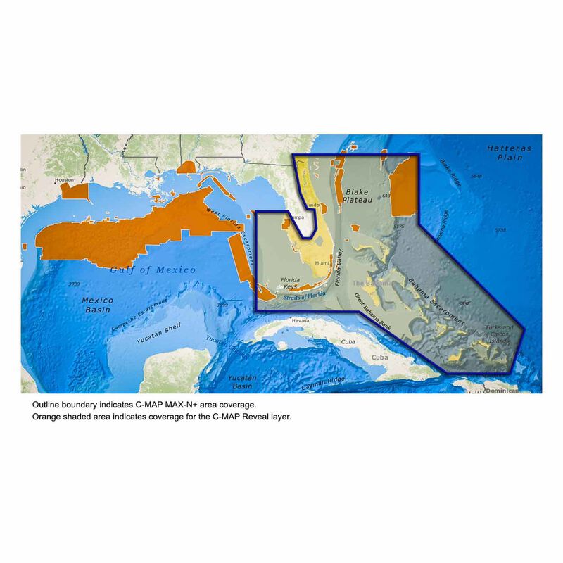 C-MAP C-MAP Reveal: Florida and the Bahamas High-Definition Maps (Micro ...