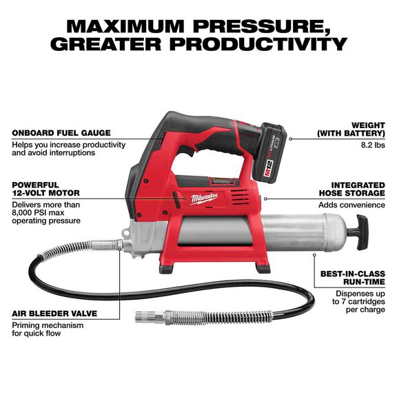 MILWAUKEE M12™ Cordless Grease Gun Kit