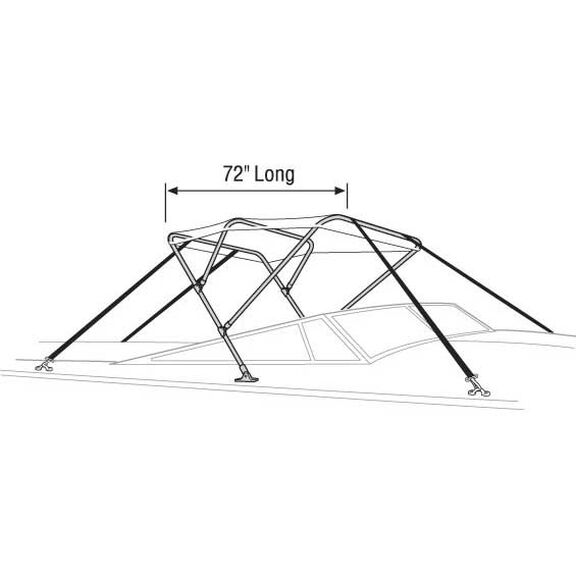 ATTWOOD 3-Bow Bimini Aluminum Frames Only