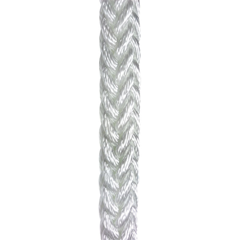 NEW ENGLAND ROPES 1 1/4" Mega Braid Nylon Dock Line, White, Sold by ...