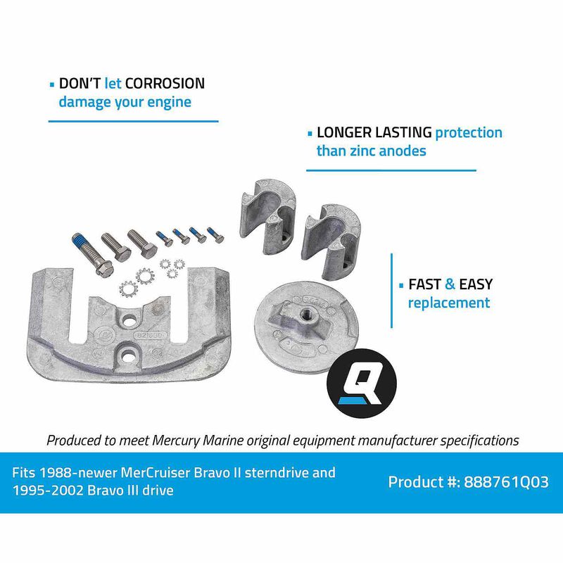 QUICKSILVER 888761Q03 Aluminum Anode Kit for MerCruiser Bravo II and ...