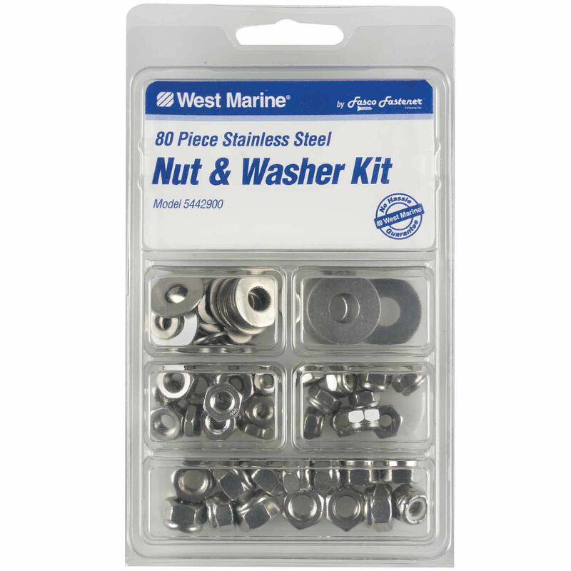 WEST MARINE Stainless Steel Nut and Washer Kit, 80-Pack | West Marine