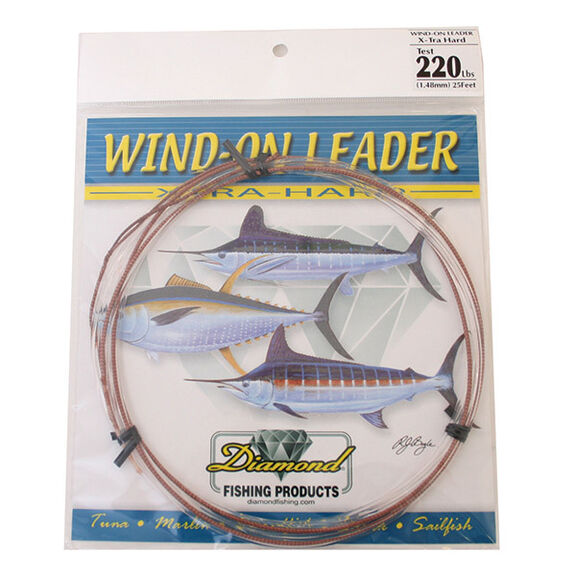 DIAMOND FISHING Wind-On Leader X-Hard, 220Lb, 25', Clear White