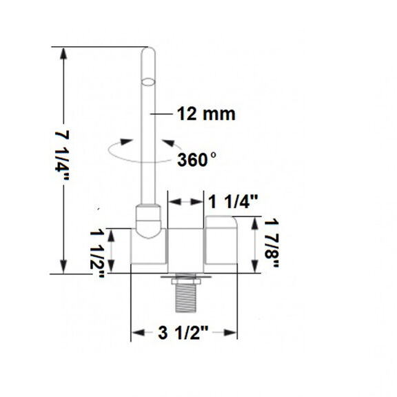 SCANDVIK Folding Cold Water Tap Marine Faucet, Chrome Finish