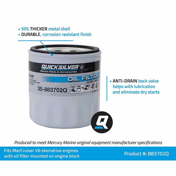QUICKSILVER Quicksilver Oil Filter 883702Q