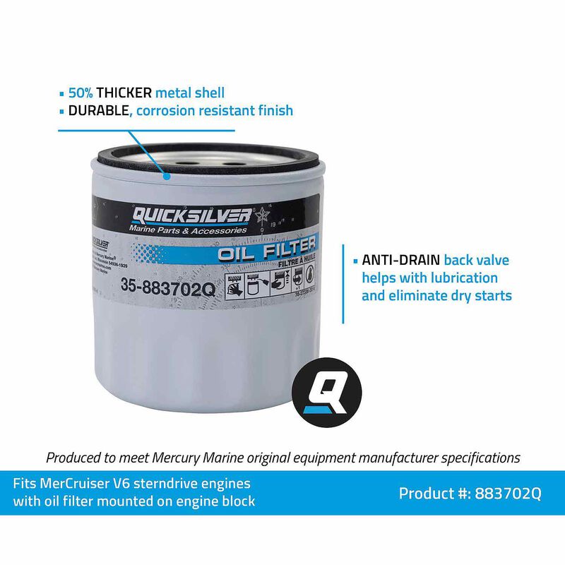 QUICKSILVER Quicksilver Oil Filter 883702Q | West Marine