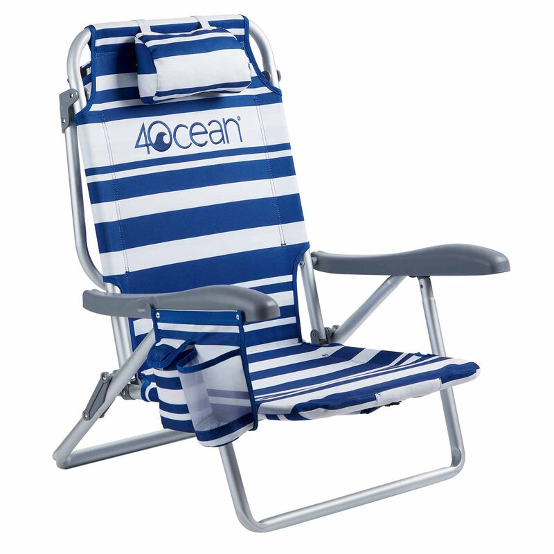 4OCEAN Backpack Beach Chair in Nautical Stripe | West Marine