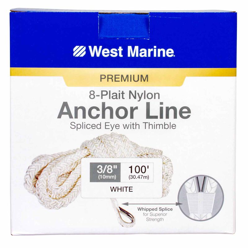 WEST MARINE Premium 8-Plait Nylon Anchor Line, 3/8" x 100' | West Marine