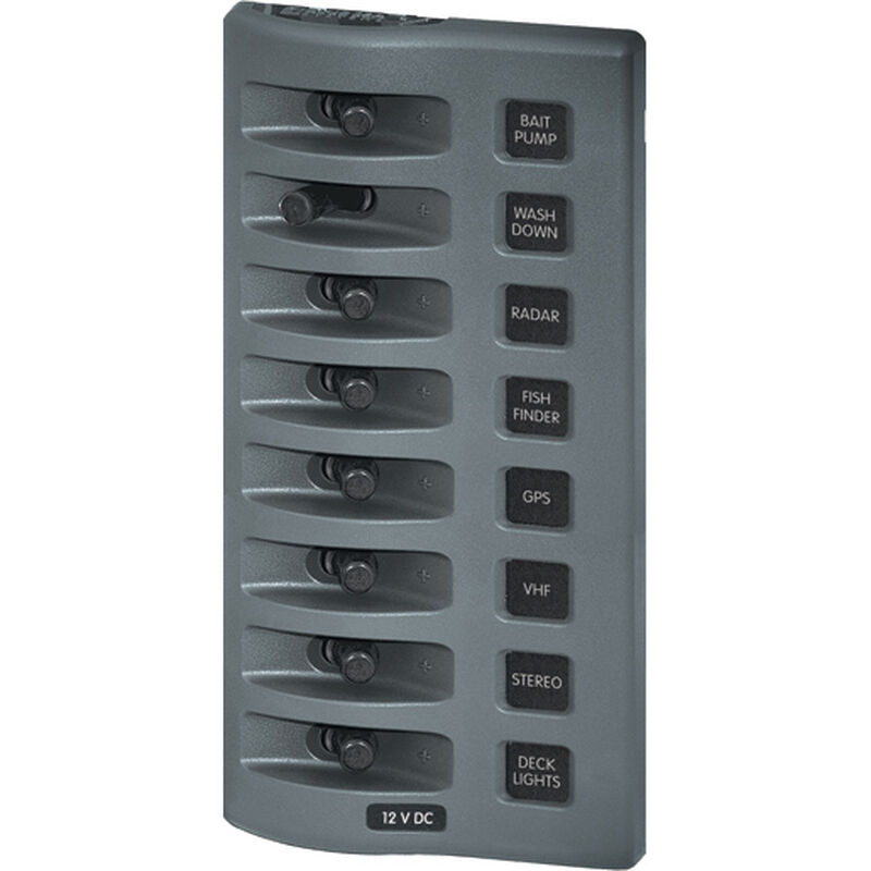 BLUE SEA SYSTEMS WeatherDeck® Waterproof Switch Panel, Eight-Position ...