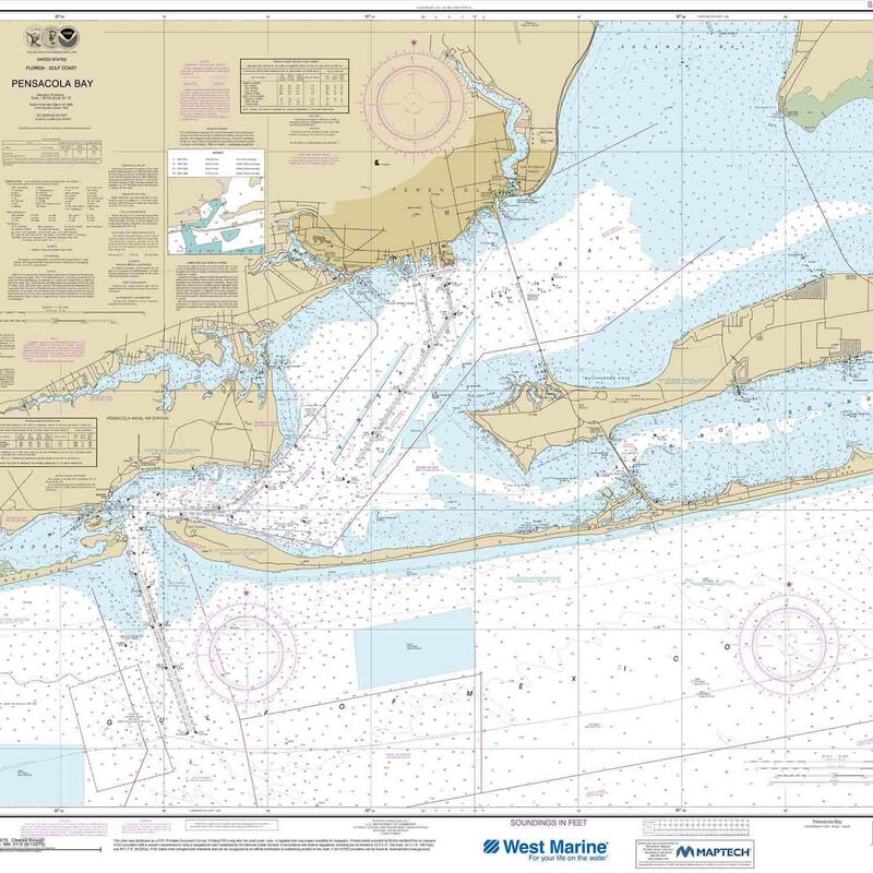 NOAA Maptech® NOAA Recreational Waterproof Chart-Pensacola Bay, 11383 ...