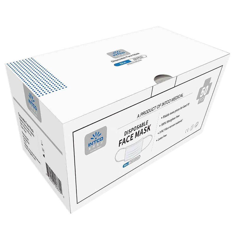 INTCO MEDICAL Disposable Face Masks, 50-Pack | West Marine