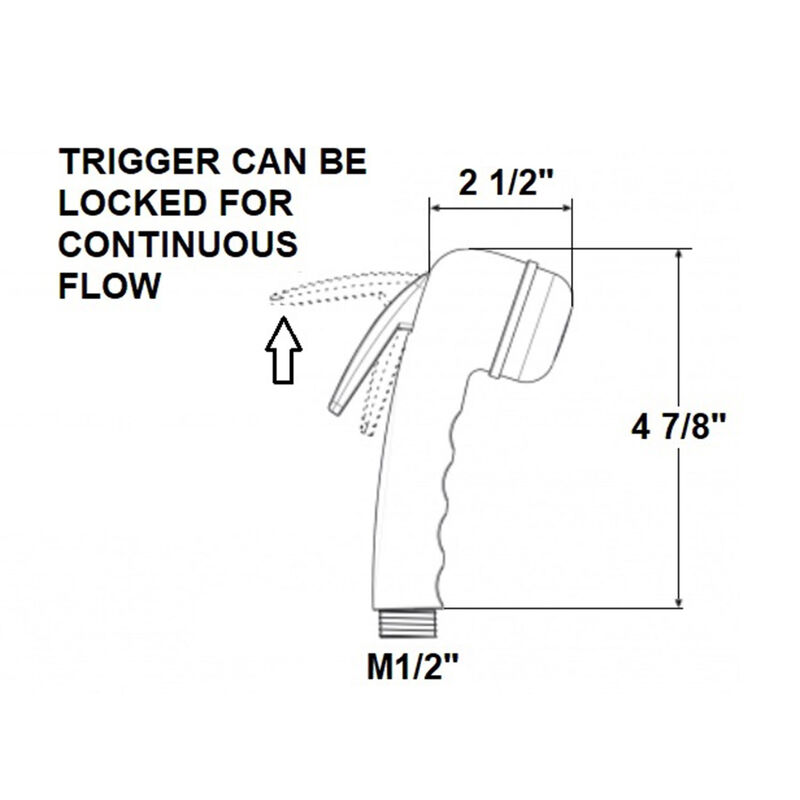 SCANDVIK Euro Straight Sprayer Handle, White | West Marine