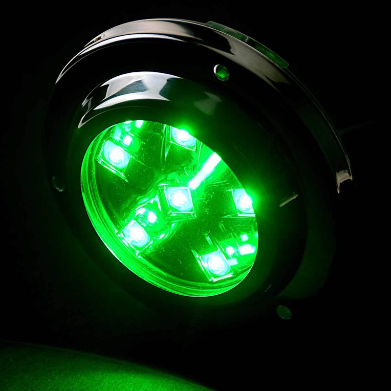 SEAVOLT Round Six LED Underwater Light with Stainless Steel Bezel, RGBW ...