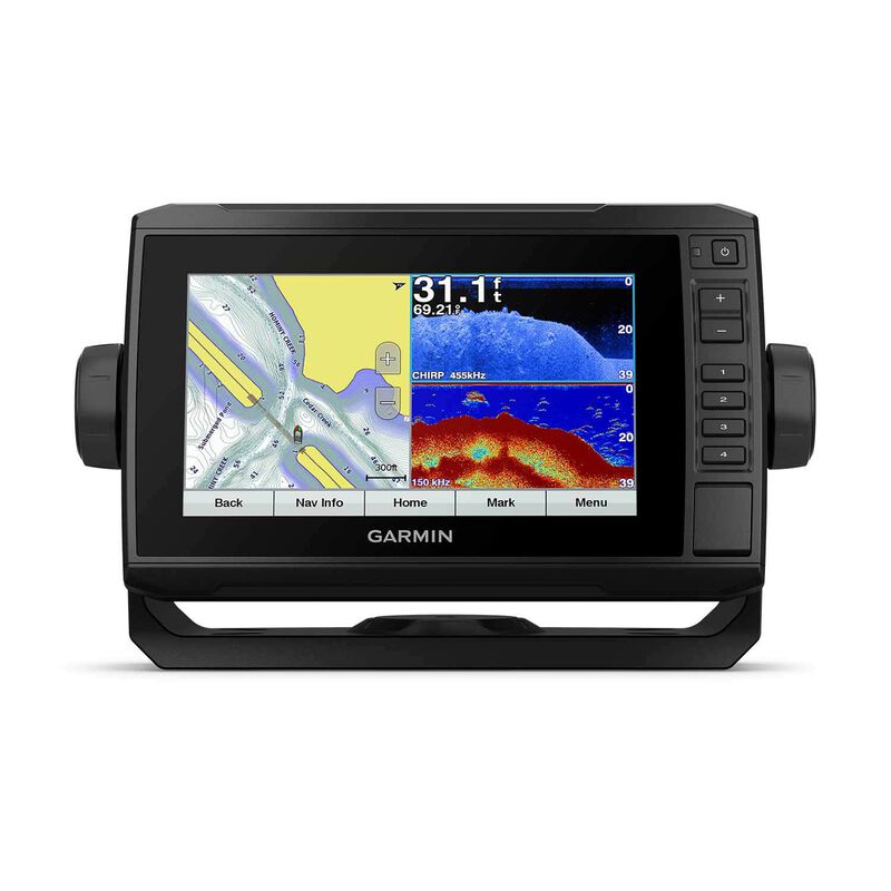 GARMIN ECHOMAP™ Plus 73cv Chartplotter GPS Combo with CV22HW-TM Transom ...