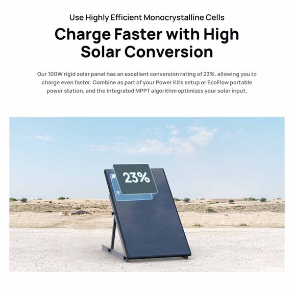 ECOFLOW 100W Rigid Solar Panel (IP68, two in one)