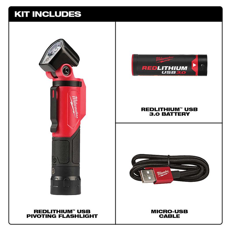MILWAUKEE USB Rechargeable Pivoting LED Flashlight | West Marine
