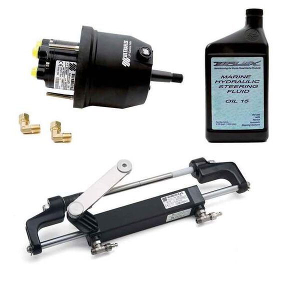 UFLEX USA Front Mount Outboard Hydraulic Steering Kit up to 150hp