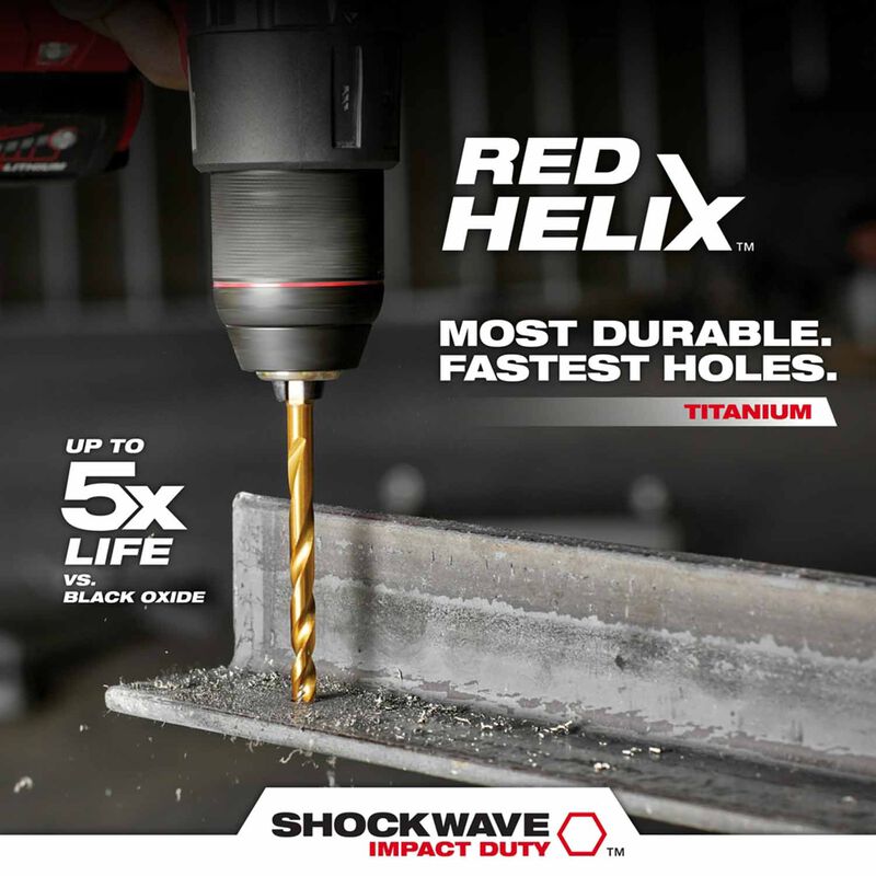 MILWAUKEE SHOCKWAVE Impact Duty™ RED HELIX™ 29 Piece Titanium Drill Bit ...