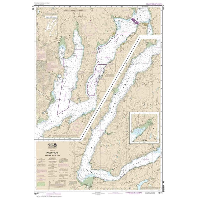 Puget Sound Hood Canal and Dabob Bay 32 X 47 Waterproof | West Marine