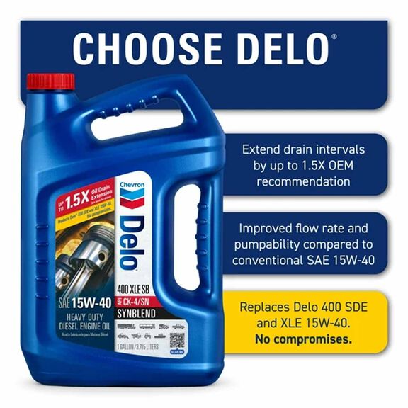 Chevron Delo 400 XLE SB 15W-40 Synthetic Diesel Engine Oil