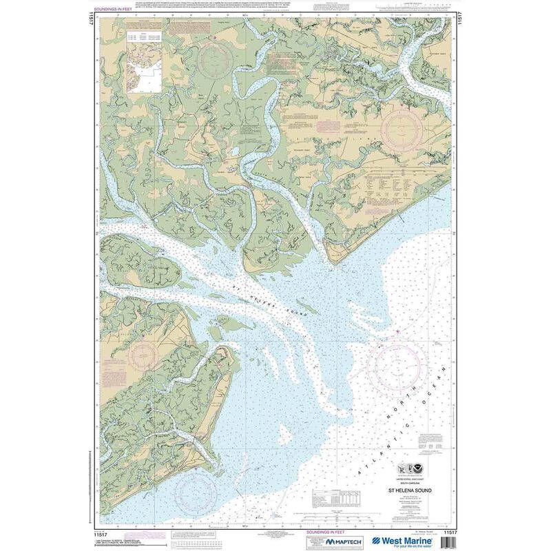 NOAA Maptech® NOAA Recreational Waterproof Chart-St. Helena Sound ...