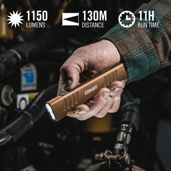 COAST Slayer Pro Rechargeable 1150 Lumen Flashlight, Dune