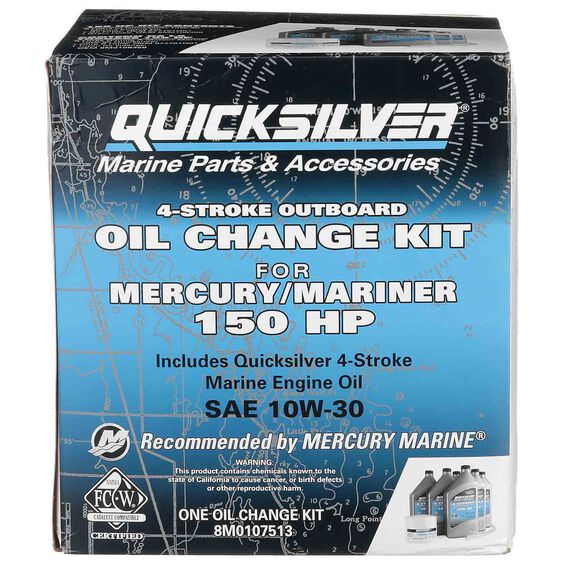 Quicksilver 10W‑30 Oil Change Kit – Mercury/Mariner 150 HP