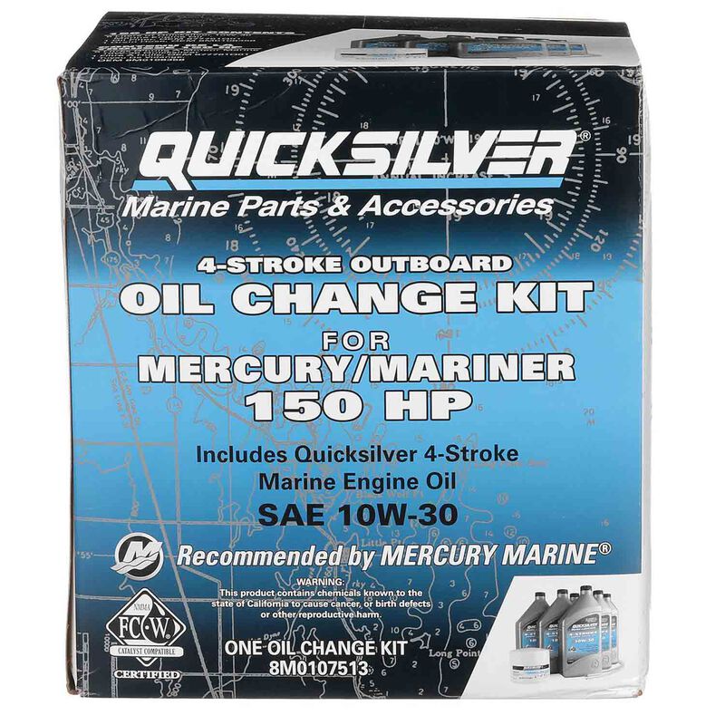 QUICKSILVER 10W-30 Oil Change Kit for 4-stroke 150hp Mercury and ...