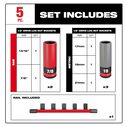 MILWAUKEE SHOCKWAVE 5-Piece Impact Duty™ 1/2 Drive SAE & Metric Lug Nut ...