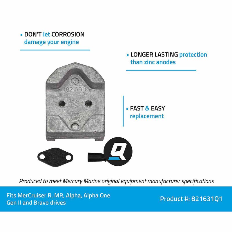 QUICKSILVER 821631Q1 Aluminum Gimbal Housing Anode for MerCruiser ...