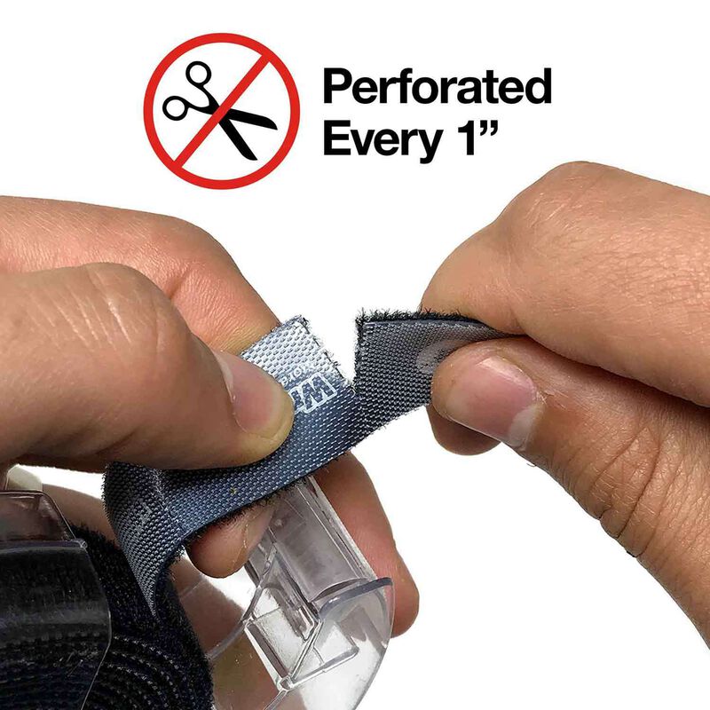 WRAP-IT STORAGE Self-Gripping Hook and Loop Roll, Black | West Marine