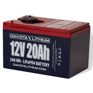 DAKOTA LITHIUM Lithium Iron Phosphate Battery, 12V, 20Ah, USB/USBc ...