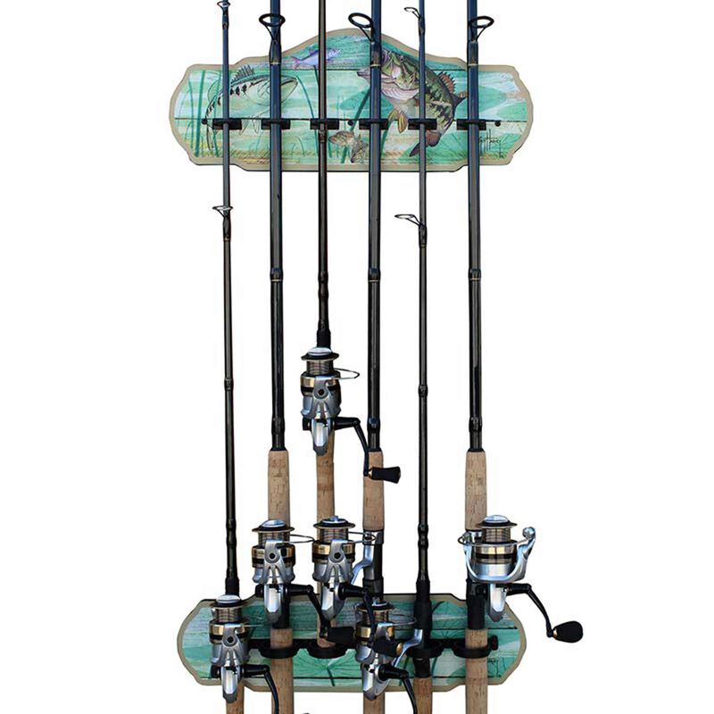RUSH CREEK CREATIONS Guy Harvey Bass 6 Rod Wall Rack | West Marine