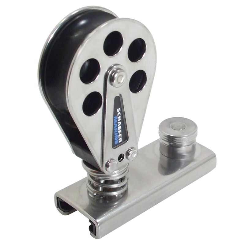 SCHAEFER Spring-Loaded Block, Fits 1 1/4" Track, Stainless Cheeks ...