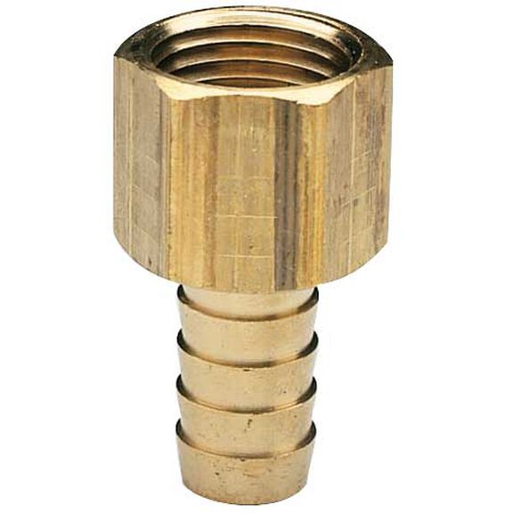 WEST MARINE Fuel Hose Barb, P/H, 1/4F, Nptx3/8, Brass, Female