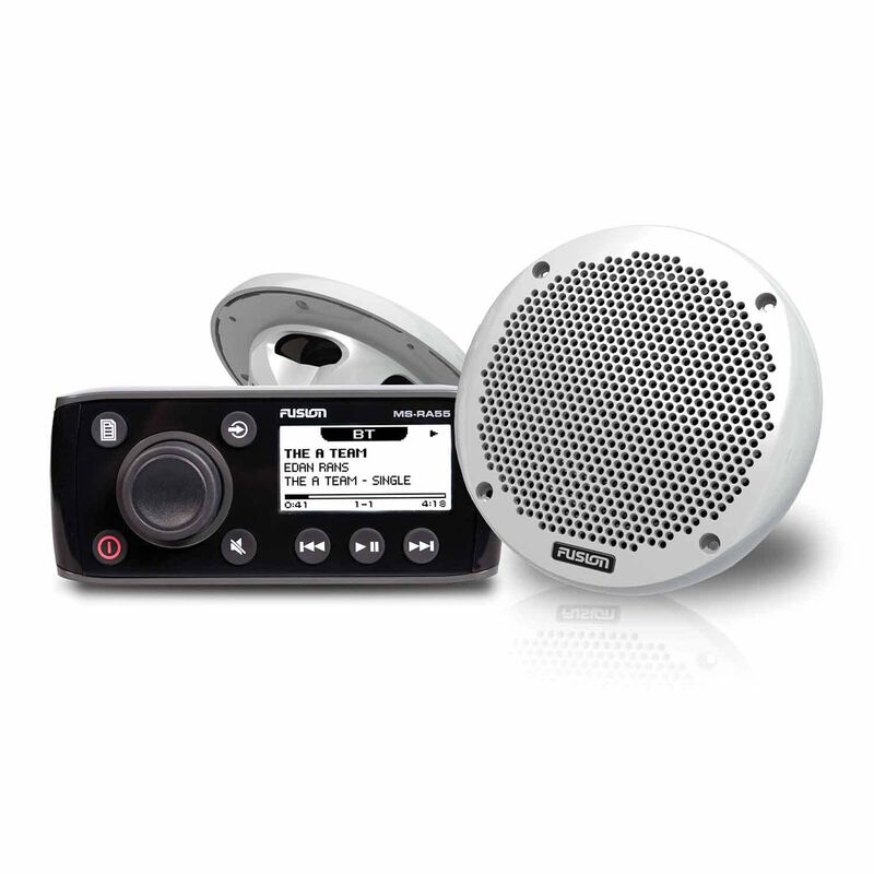 FUSION MS-RA55 Compact Marine Stereo with MS-EL602 Speakers Package ...